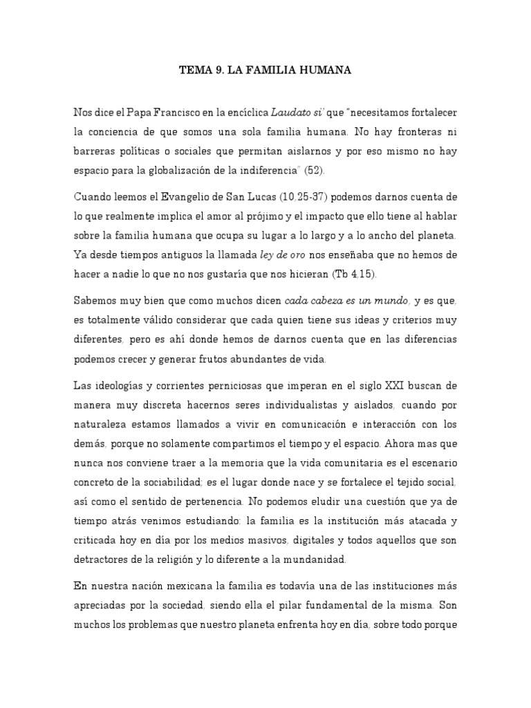 TEMA 9 MFC Primer Nivel | PDF | eucaristía