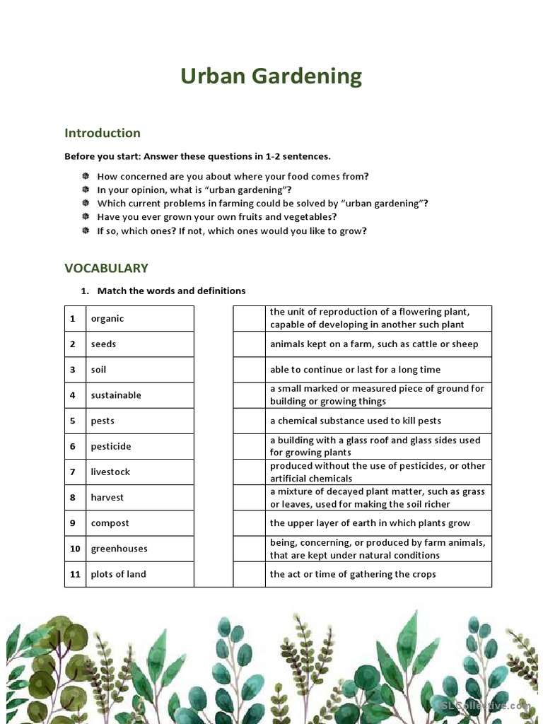 Urban Gardening PDF | Download Free PDF | Agriculture | Urban Agriculture