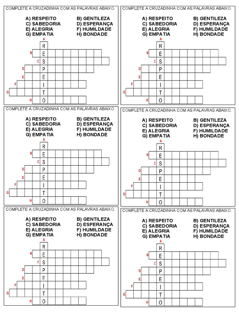 Cruzadinha Respeito | PDF