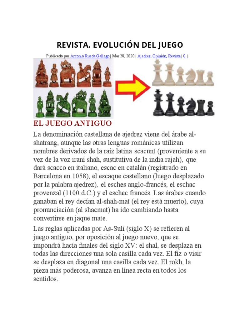 Historia de Las Piezas DE AJEDREZ | PDF | Ajedrez | Juegos competitivos