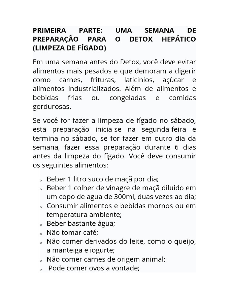 Limpeza de Figado | PDF | Alimentos | Bile Limpeza de Figado | PDF | Alimentos | Bile