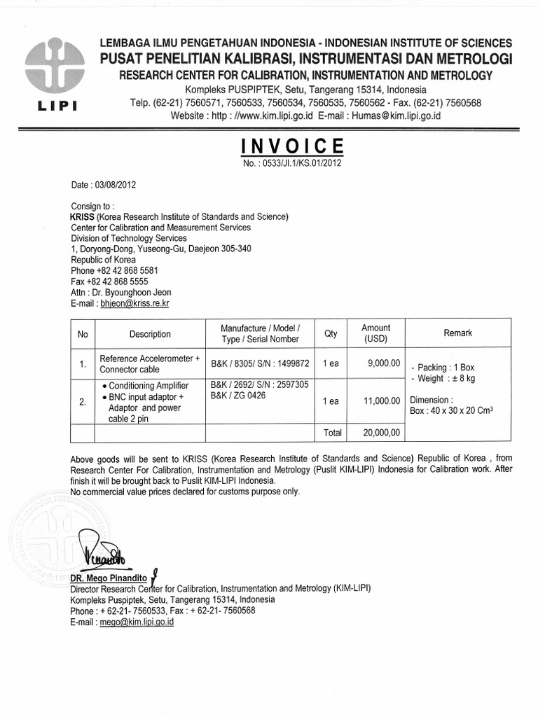 Invoice Ke Korea | PDF