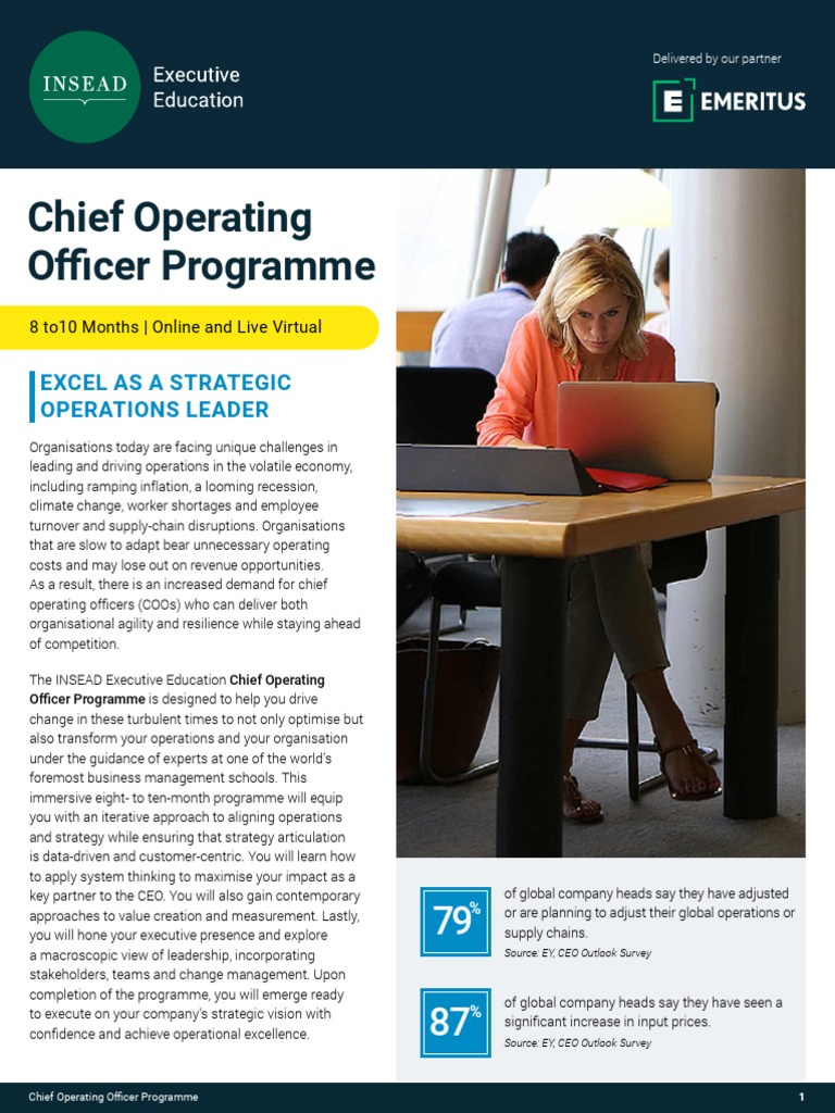 INSEAD Chief Operating Officer Brochure | PDF | Chief Operating Officer ...