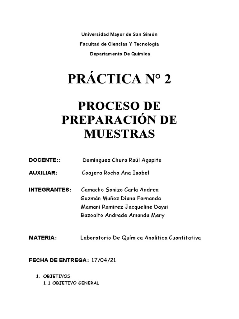 Practica #2 (Lab. Química Analitica Cuantitativa) | PDF | Solubilidad | Sal (química)