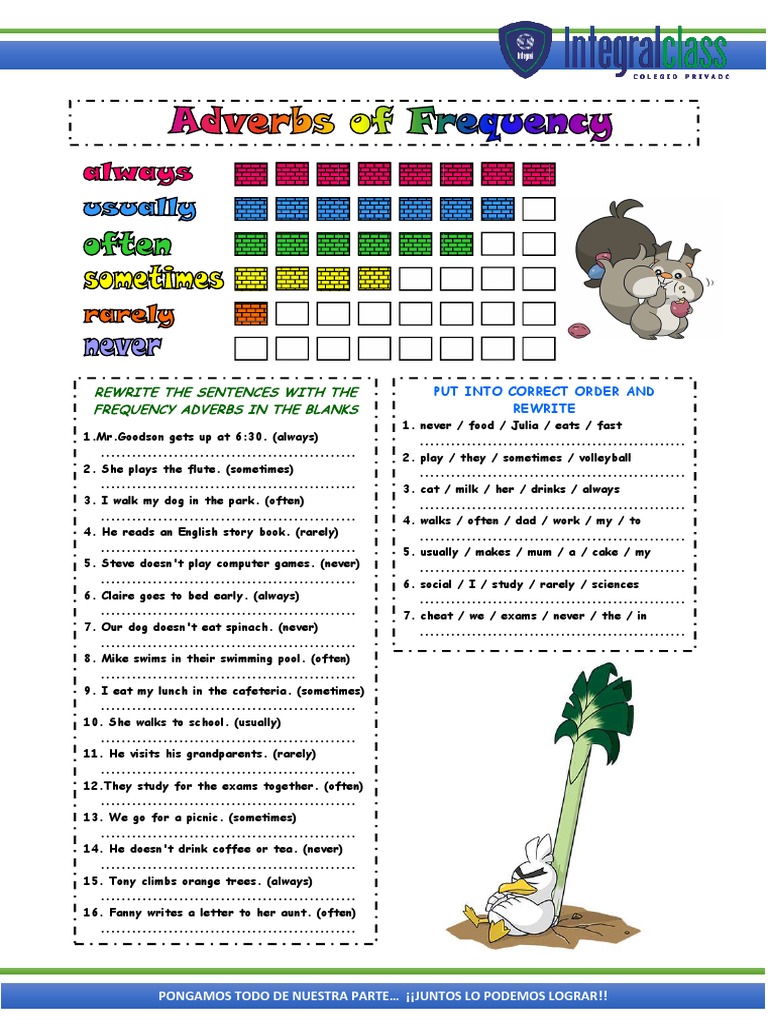 Adverbs of Frequency ' ('To Print It') ' PDF | PDF | Drink | Food And Drink