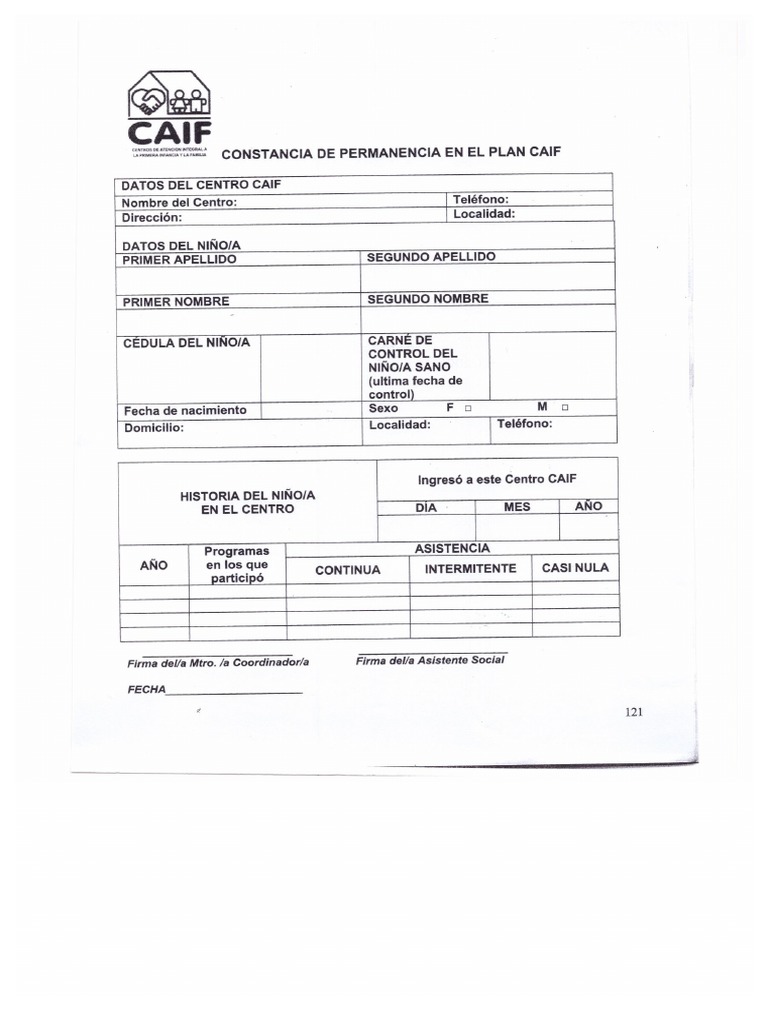 Constancia de Permanencia en El Plan Caif | PDF
