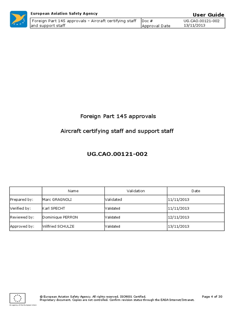 UG - CAO.00121 Foreing Part 145 - Aircraft Certifying Staff | PDF ...