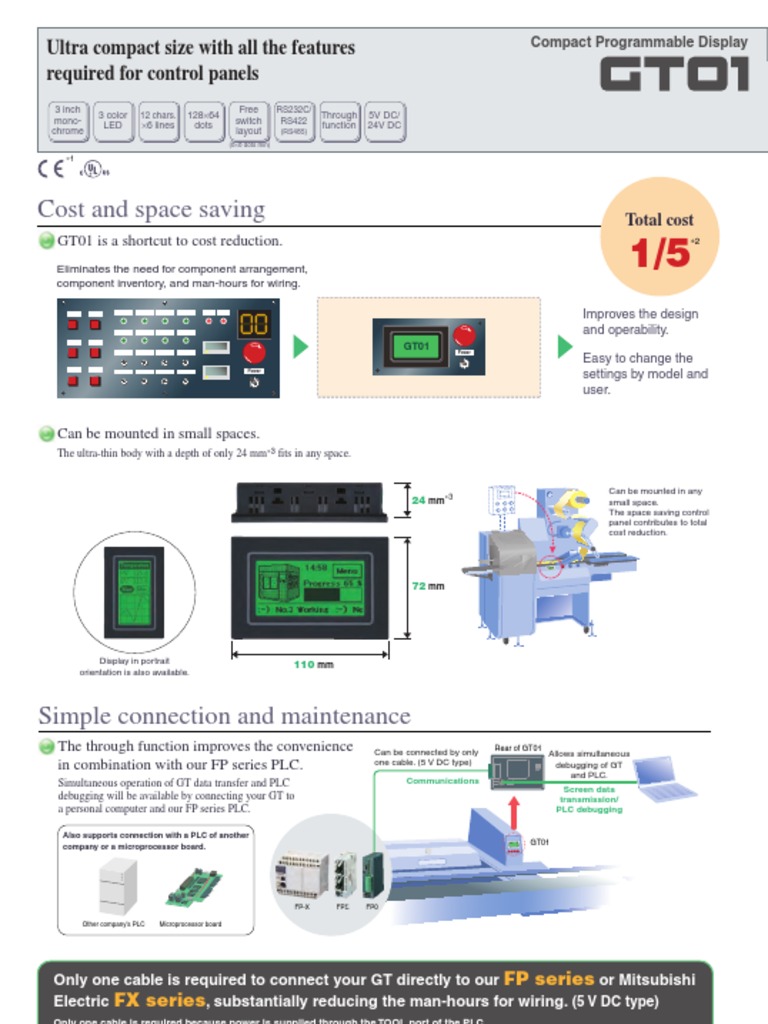 Panasonic GT01 Touch Panels | PDF | Backlight | Programmable Logic ...