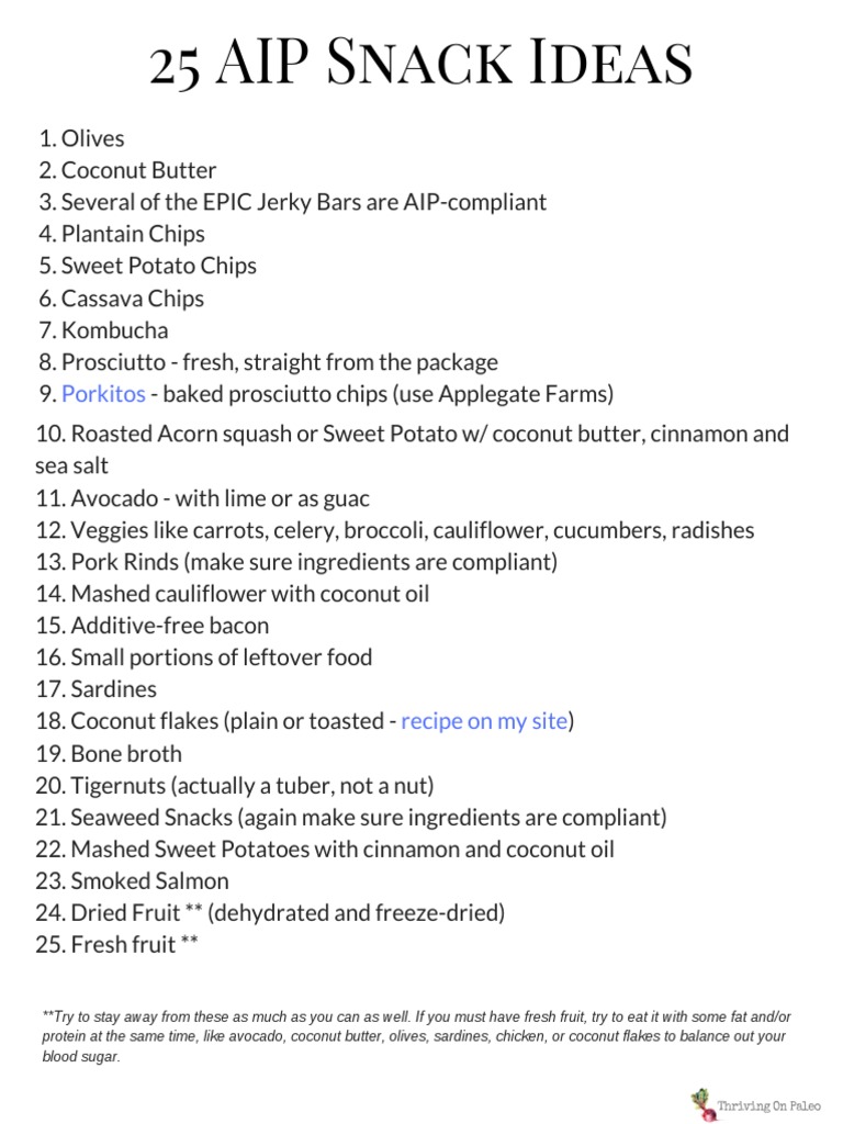 25 AIP Snack Ideas TOP Freebie Library | PDF