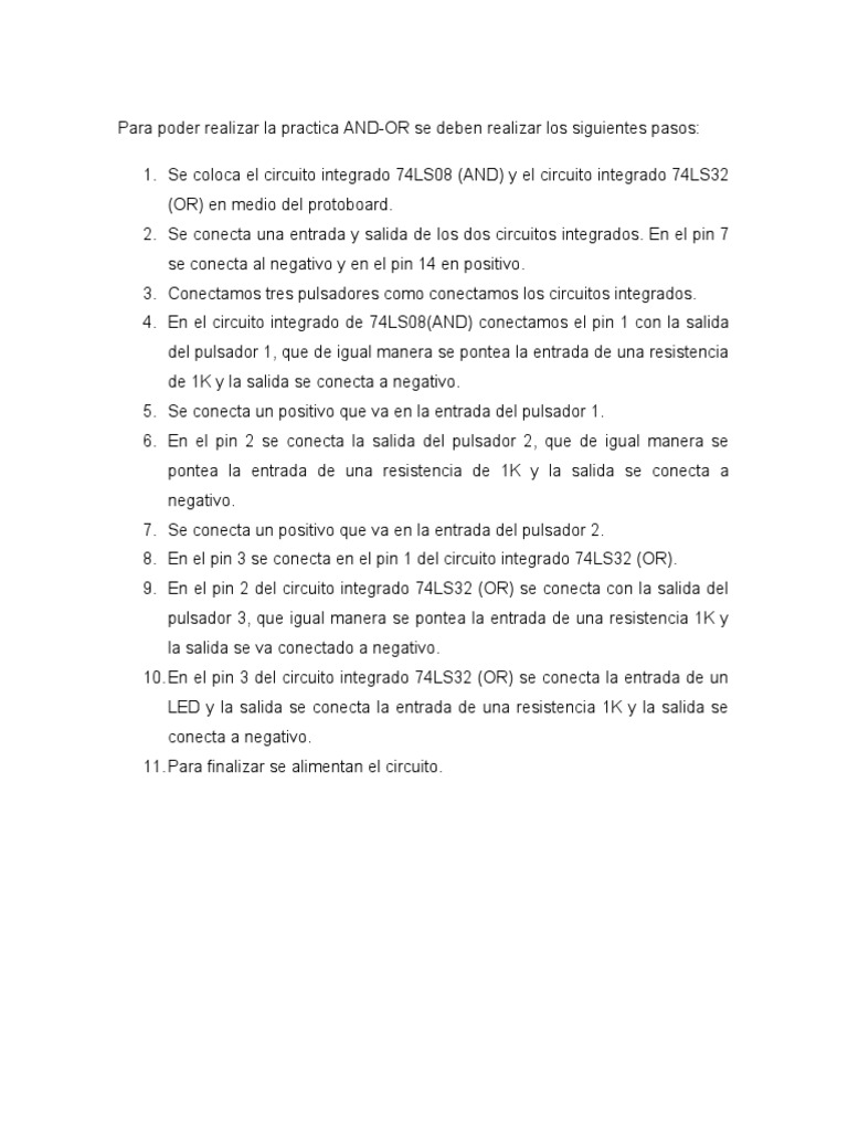 Pasos Del Circuito AND-OR | PDF