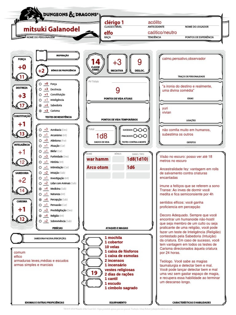Ficha RPG | PDF