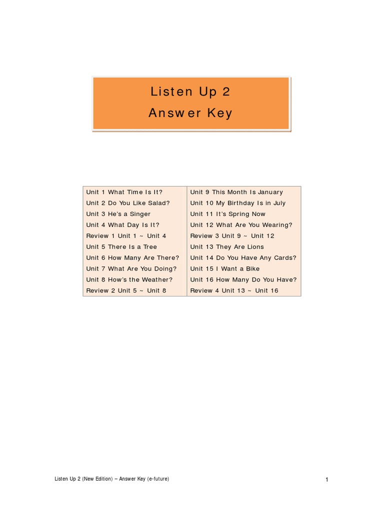 Listen Up 2 SB Keys PDF | PDF | Skirt