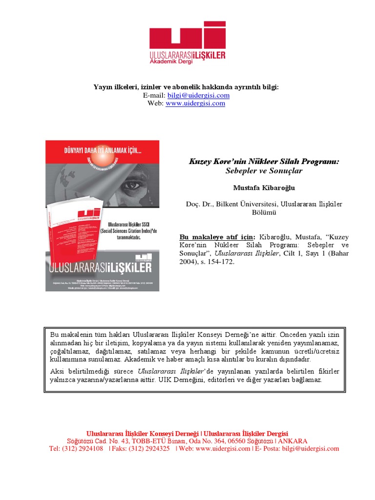 Kuzey Kore'nin Nükleer Silah Programı Bu Konuda Makale Okundu PDF | PDF