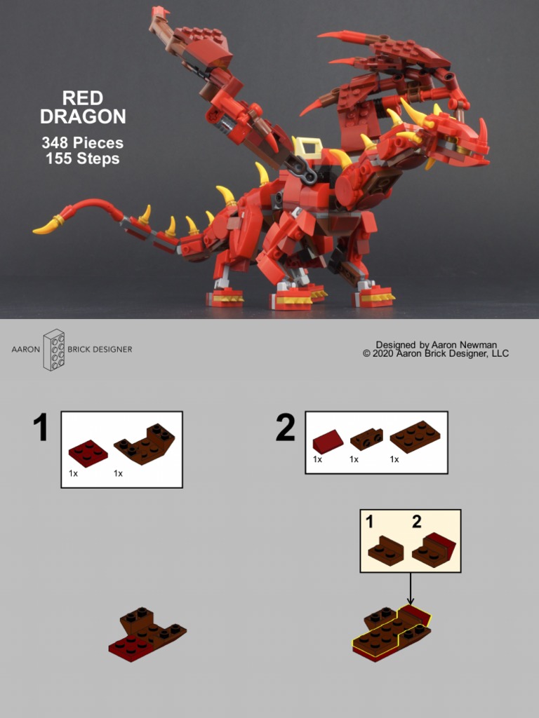 Red Dragon LEGO Build Instructions | PDF | Law | Home & Garden