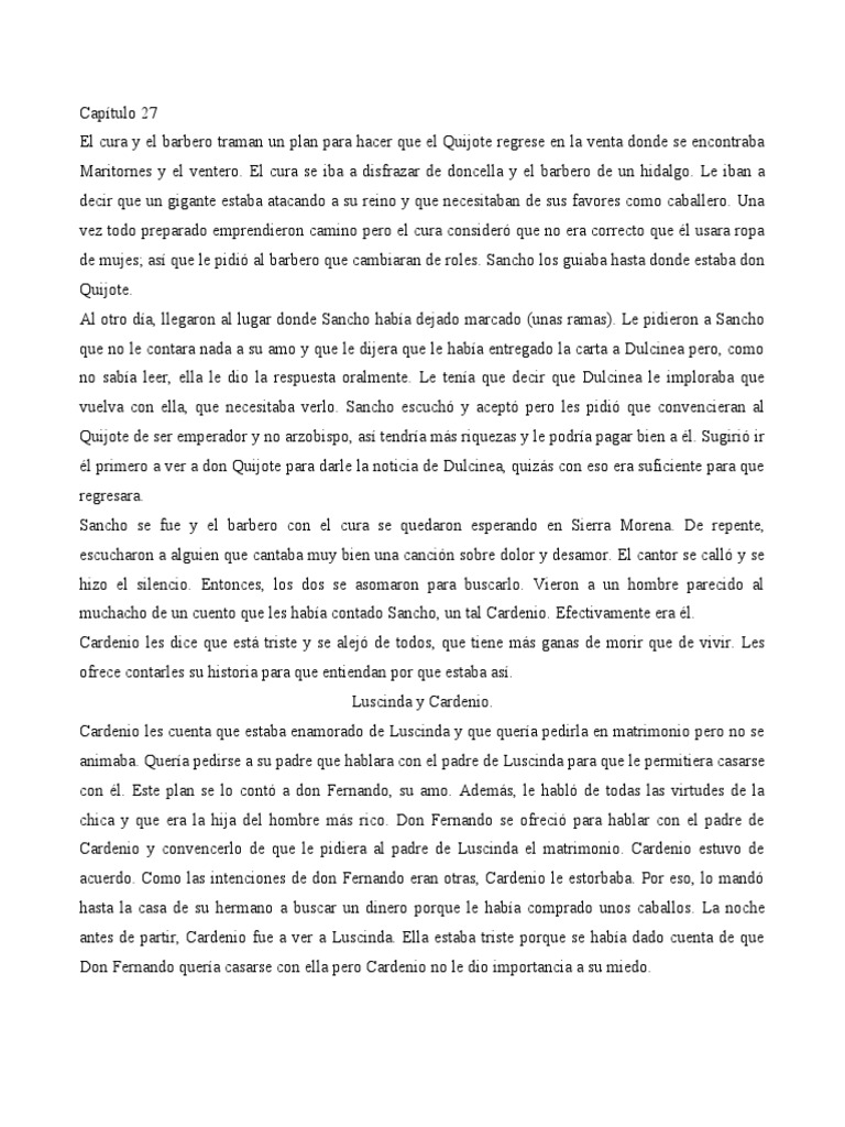 Quijote (Cardenio y Luscinda) | PDF | Don Quijote