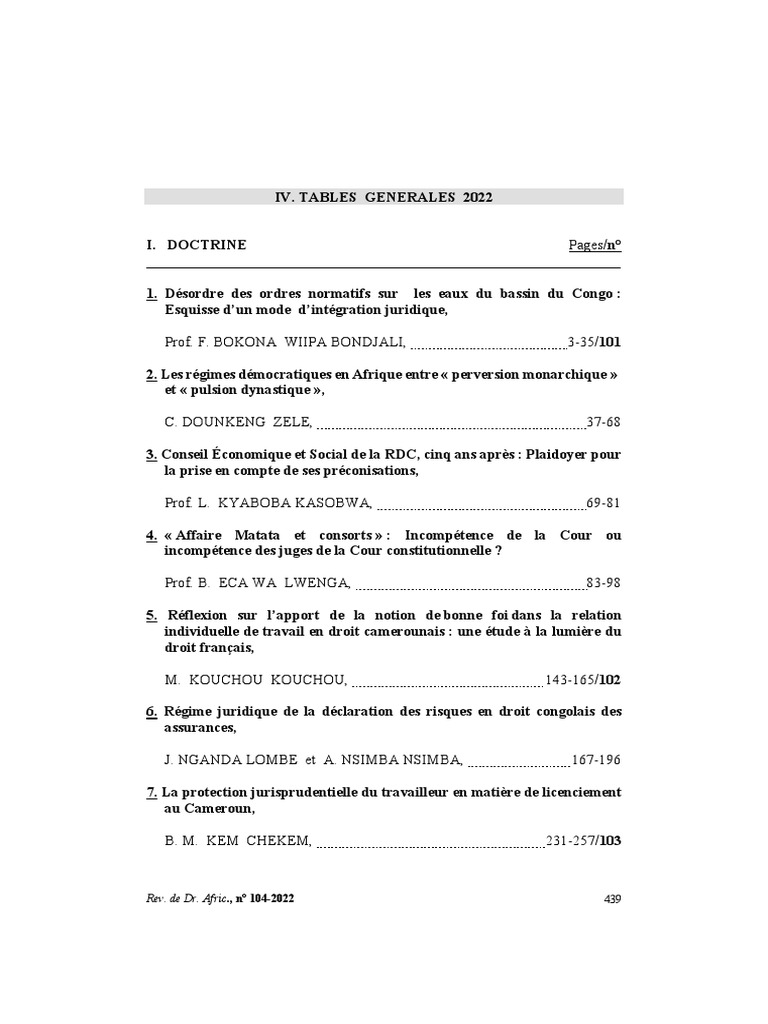 TABLES GENERALES 2022 Pp. 439-444 | PDF | Arbitrage | Assurance