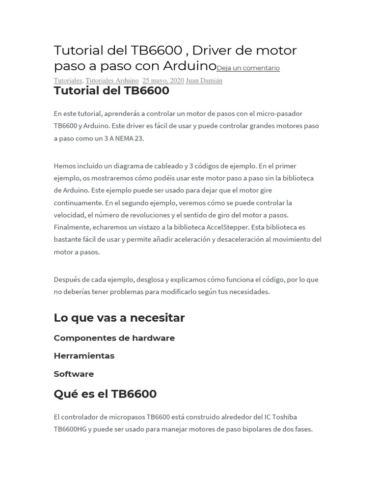Tutorial TB6600 | PDF | Biblioteca (informática) | Ingeniería de software