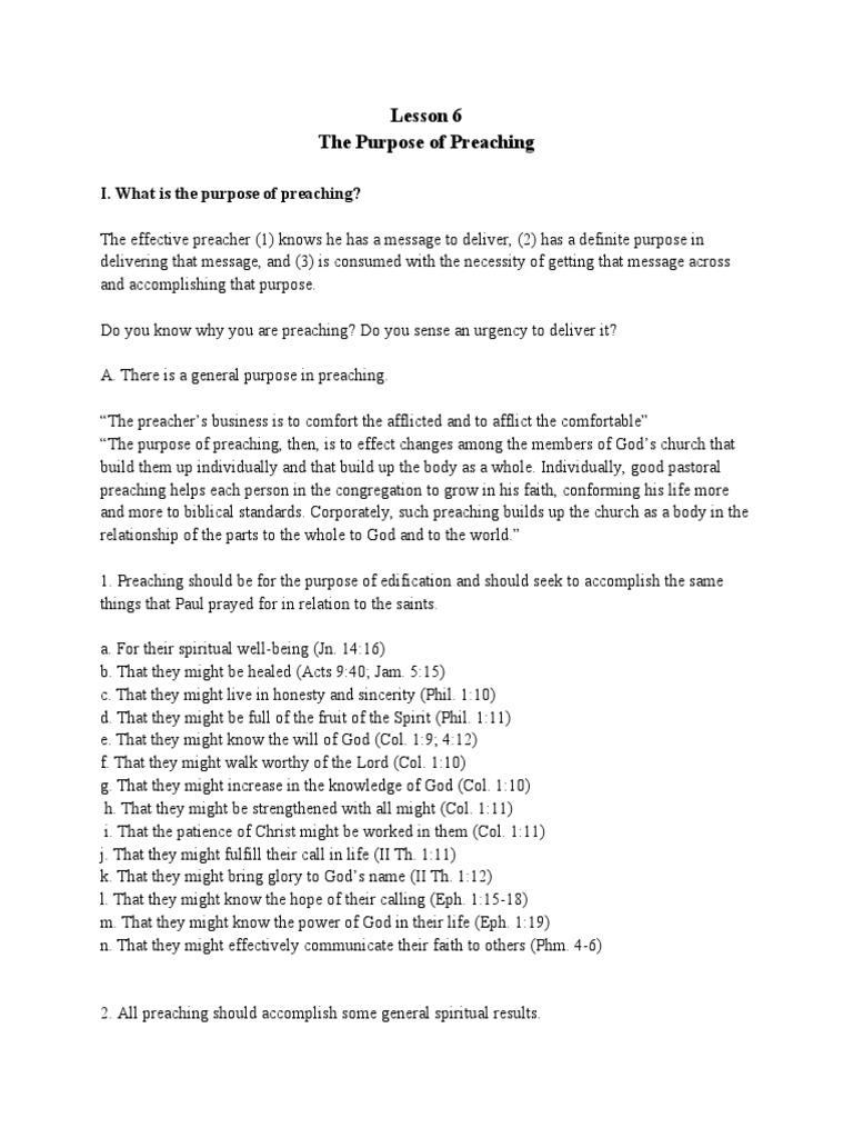 Lesson 6 in Homiletics | PDF | Sermon | Jesus