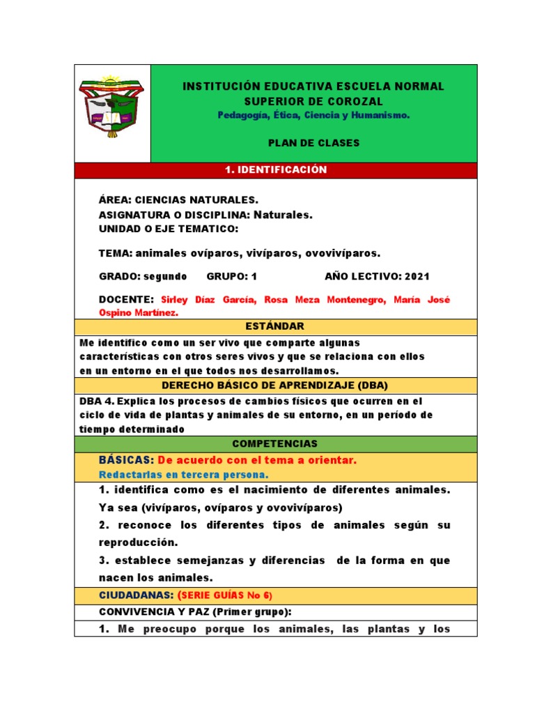 Plan de Clases Ciencias Naturales | PDF | Aprendizaje | Cognición