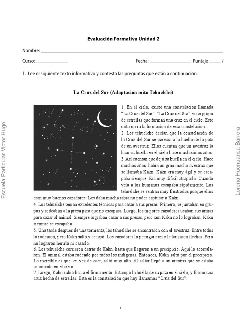 Mito Tehuelche: La Cruz del Sur | PDF