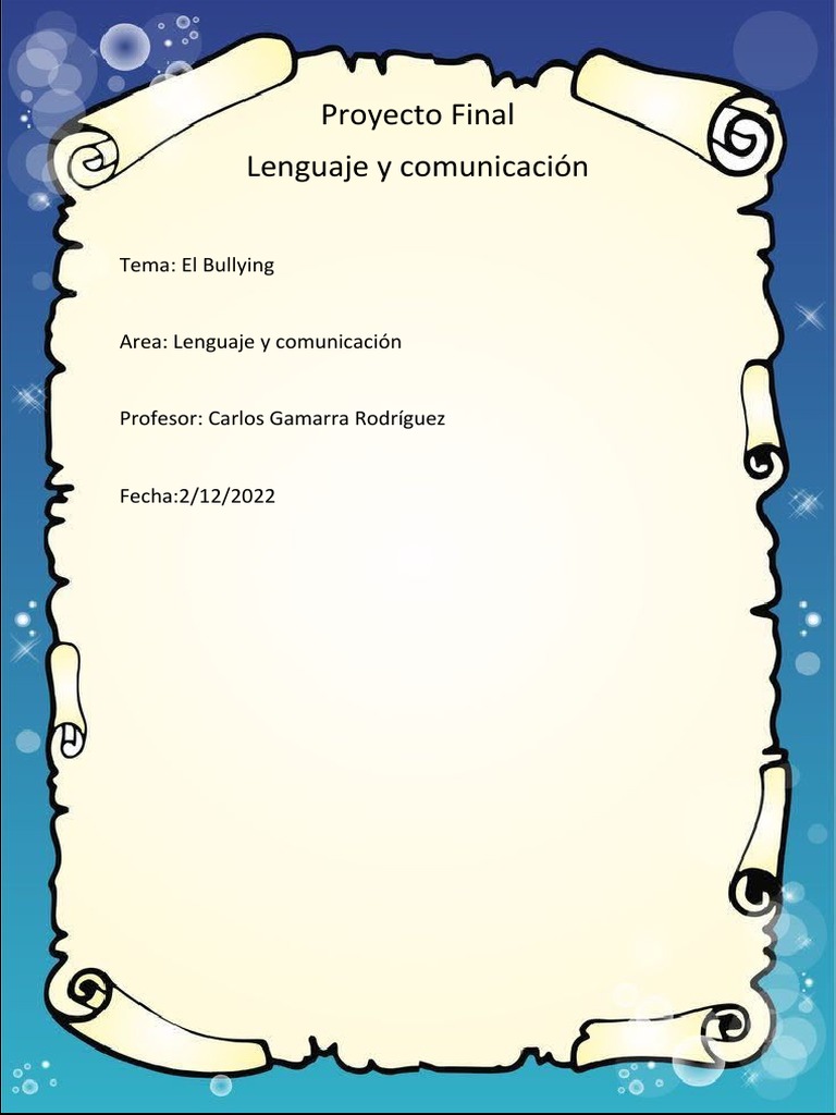 Proyecto Final de Lenguaje y Comunicacion | PDF | Sicología