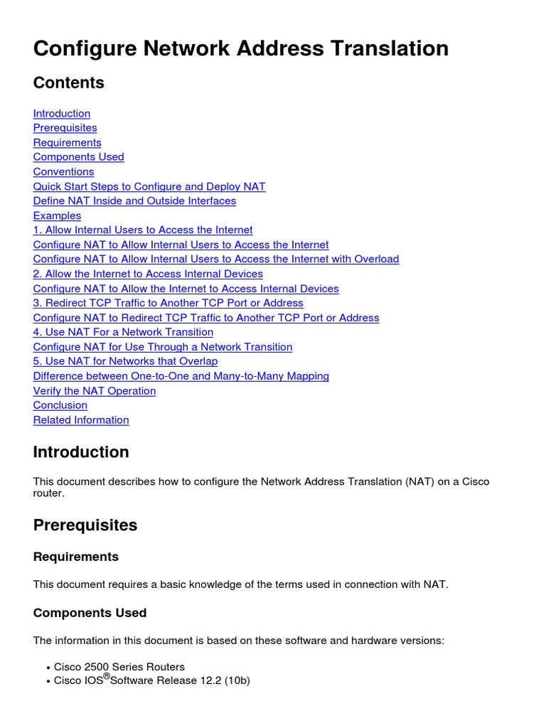 Configure Network Address Translation | Download Free PDF | Ip Address ... Configure Network Address Translation | Download Free PDF | Ip Address ...