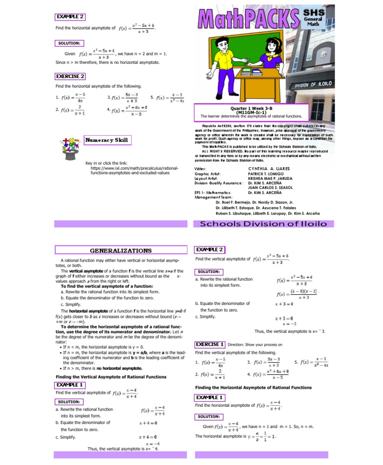 Math11 - GenMath - Q1Wk3-B Final-2 | PDF | Asymptote | Mathematical ...