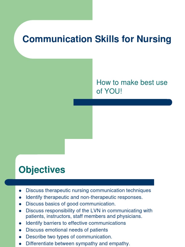 Effective Communication in Nursing | PDF | Communication | Nonverbal ...