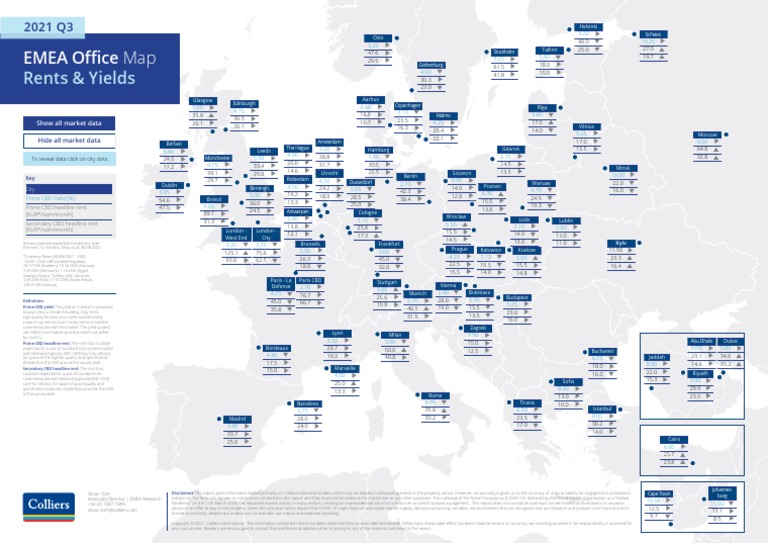 Colliers EMEA Office Pricing Map 2021 Q3 | PDF | Renting | Economies