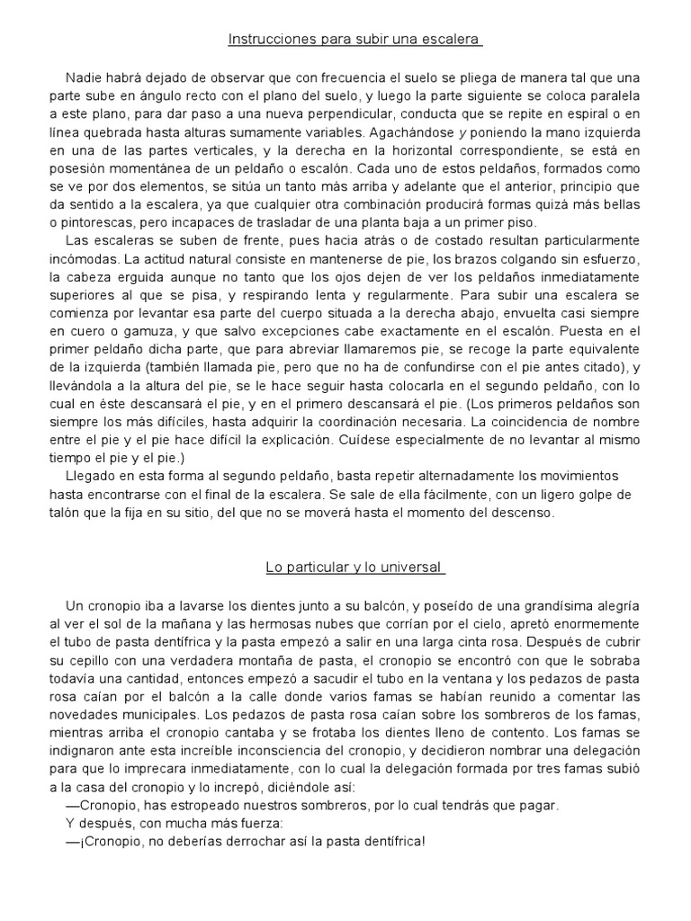 Historia de Cronopios y de Famas | PDF