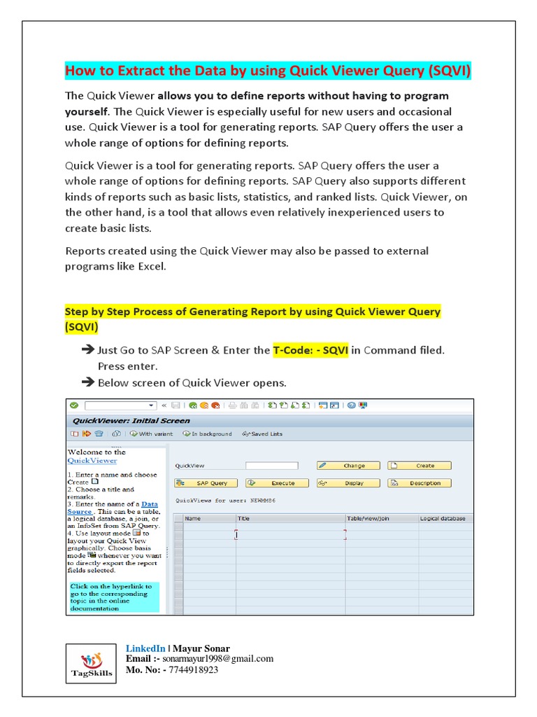 SQVI Query | Download Free PDF | Microsoft Excel | Linked In