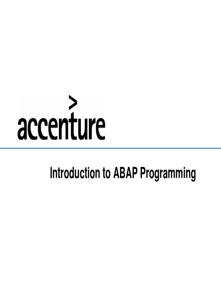 01 Introduction To Abap Programming Pdf Software Computer Engineering