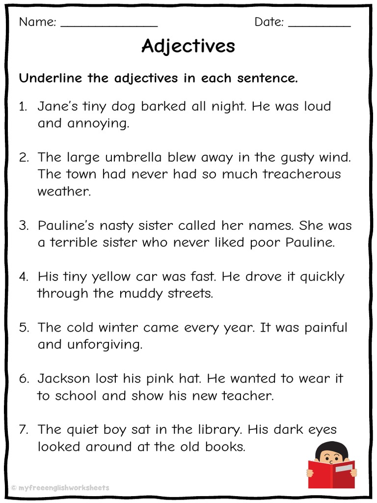 Adjectives Worksheet 5 Medium | PDF