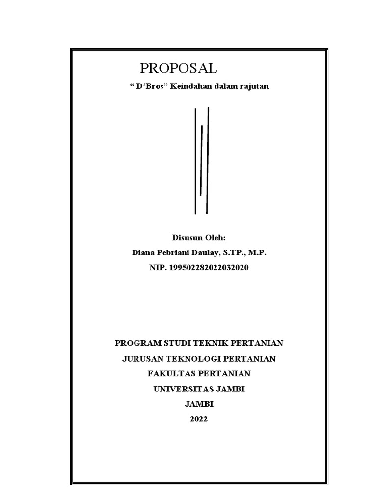 Proposal Bisnis D' Bros (Diana Pebriani Daulay) | PDF