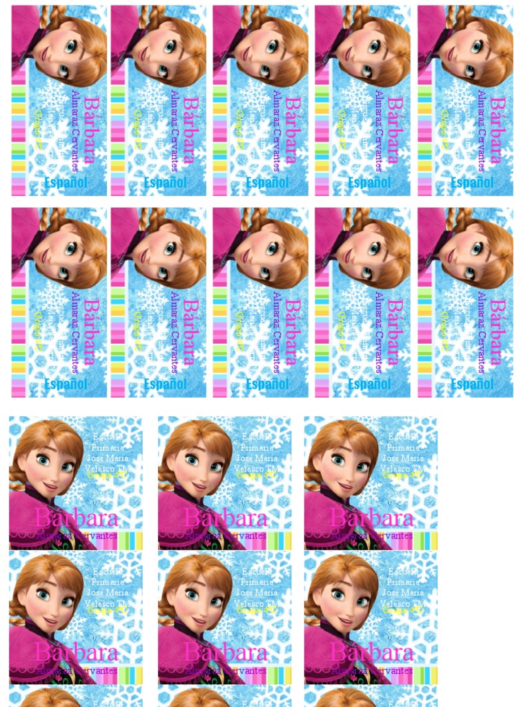 Etiquetas Escolares Anna Frozen Mod2 | PDF