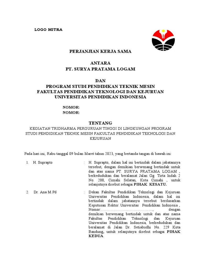 Draft - PKS - PRODI UPI | PDF