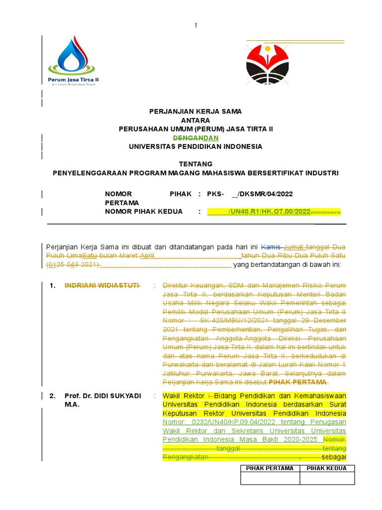 Draf PKS Magang | PDF