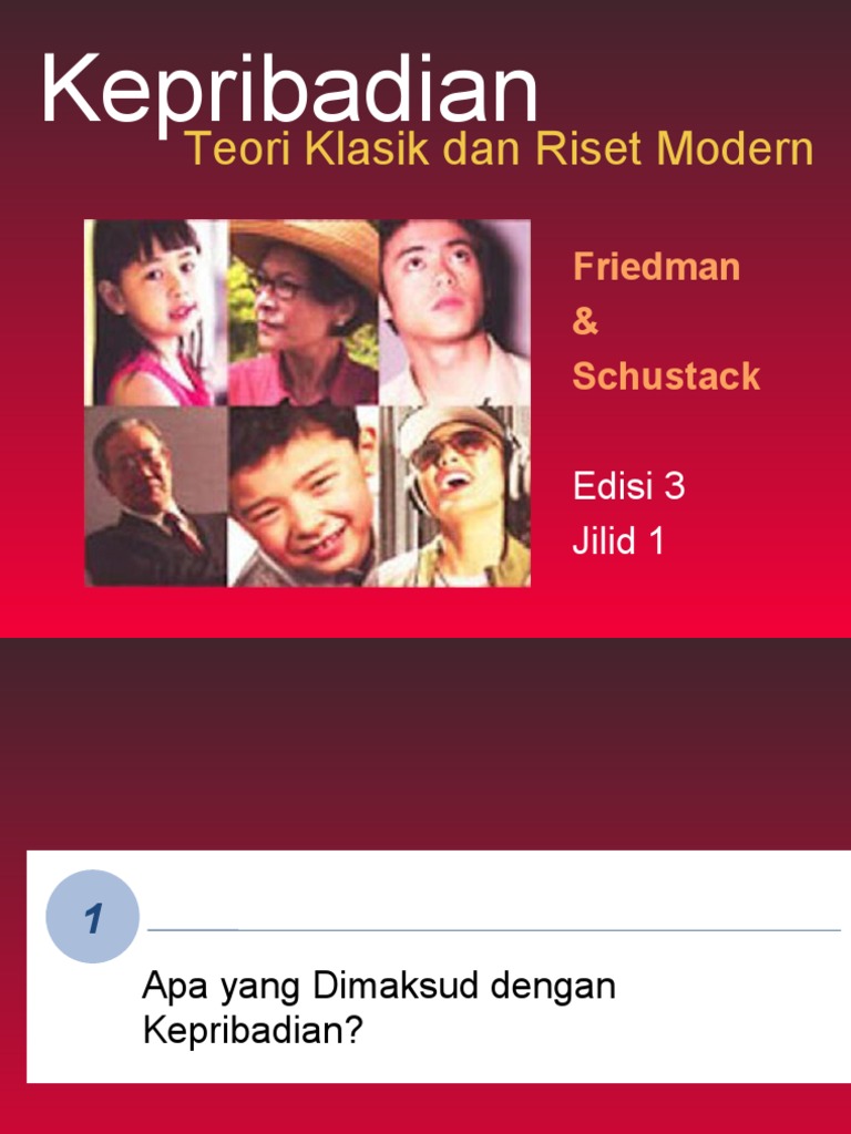 Kepribadian FRIEDMAN Ed3 jld1 Bab01 | PDF