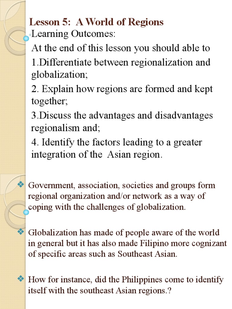Lesson 5 REGIONALISM | PDF | Nato | Globalization