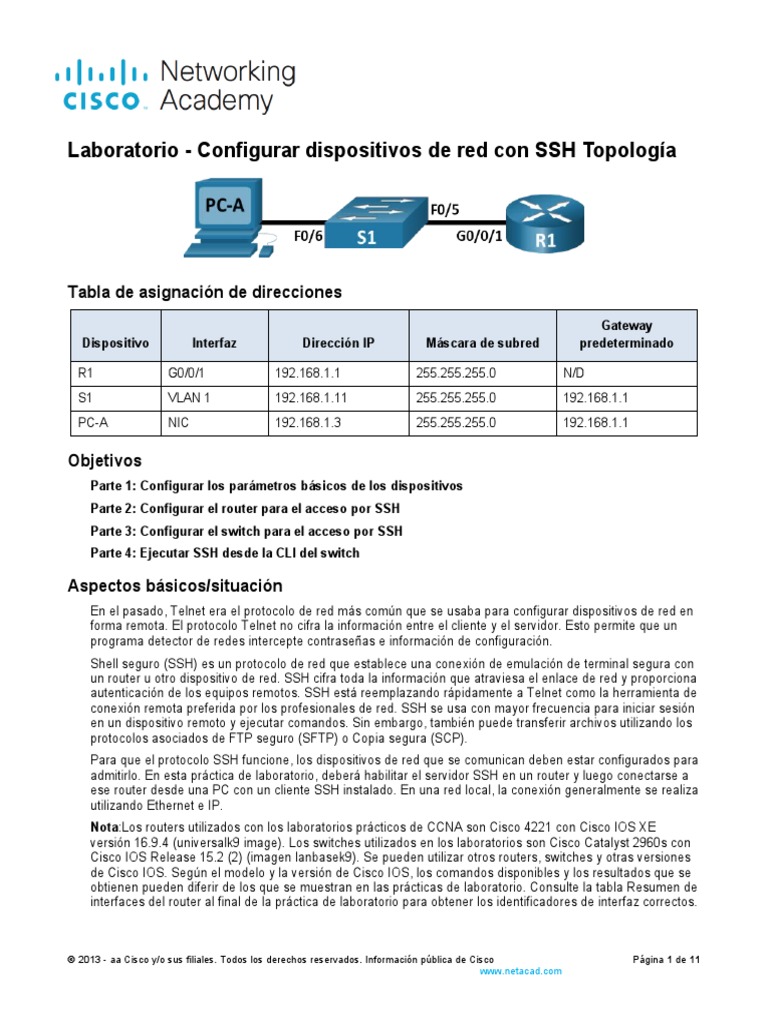 Configurar SSH en router y switch | PDF | Cubierta segura | Enrutador ...