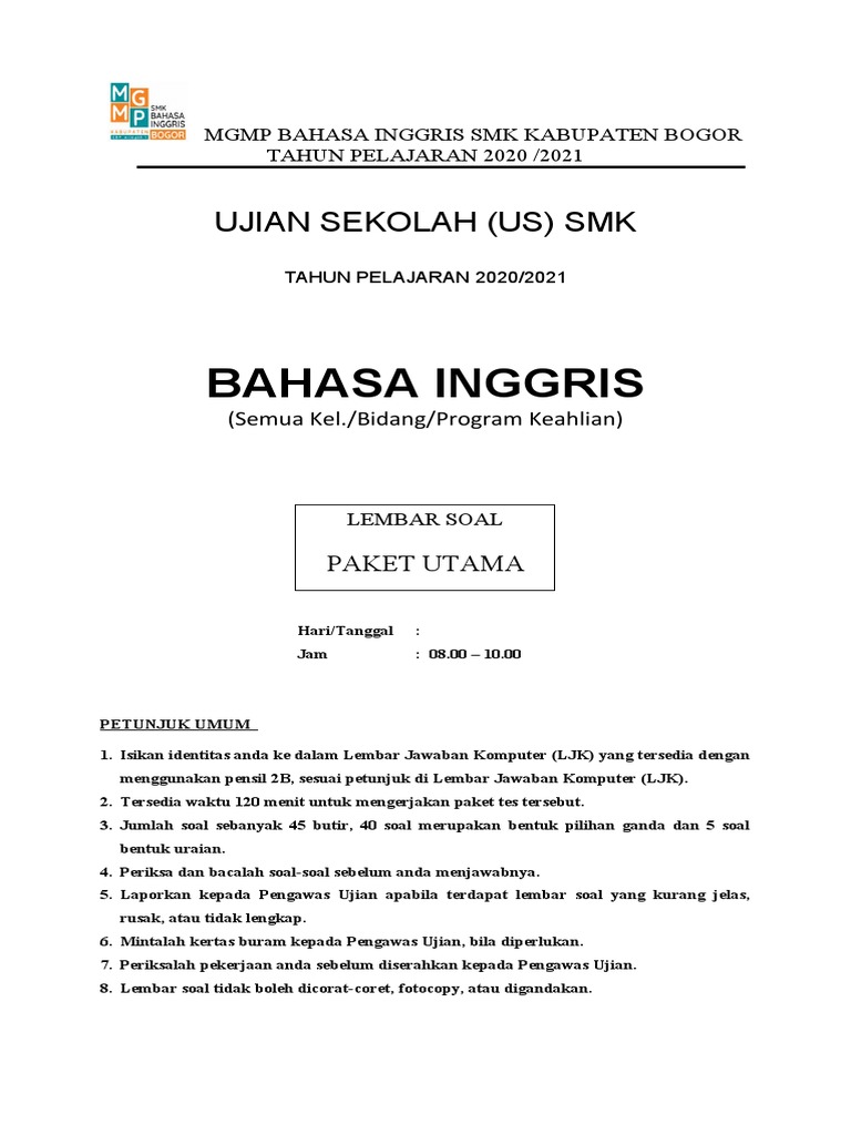 NASKAH SOAL B INGGRIS US 2021 - MGMP Authorized | PDF | Electronic Business | Temple