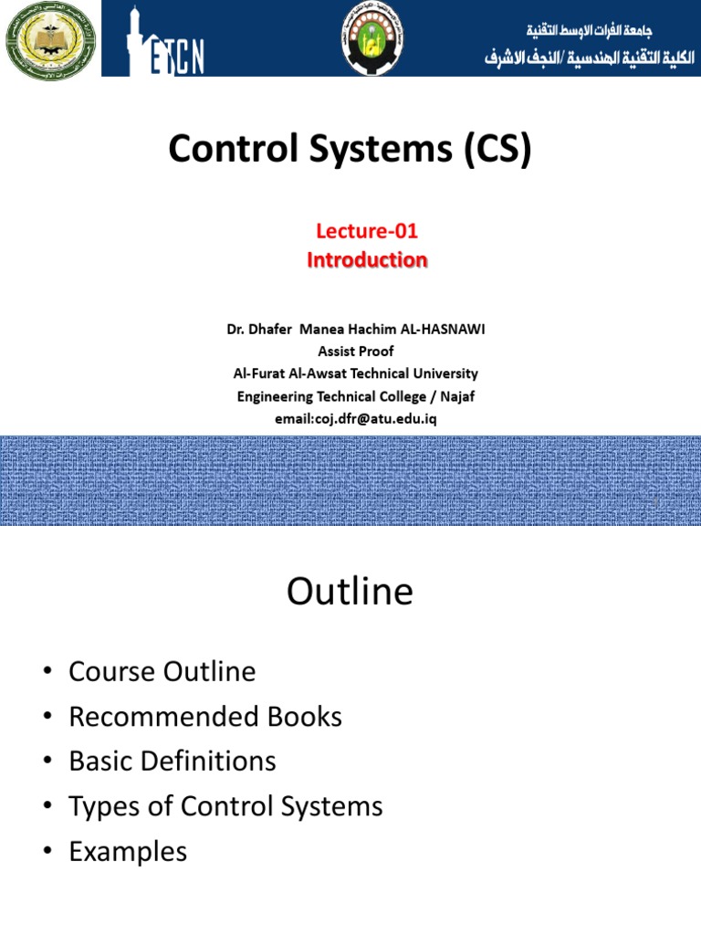 Lecture 01 1 | PDF | Control Theory | Control System Lecture 01 1 | PDF | Control Theory | Control System