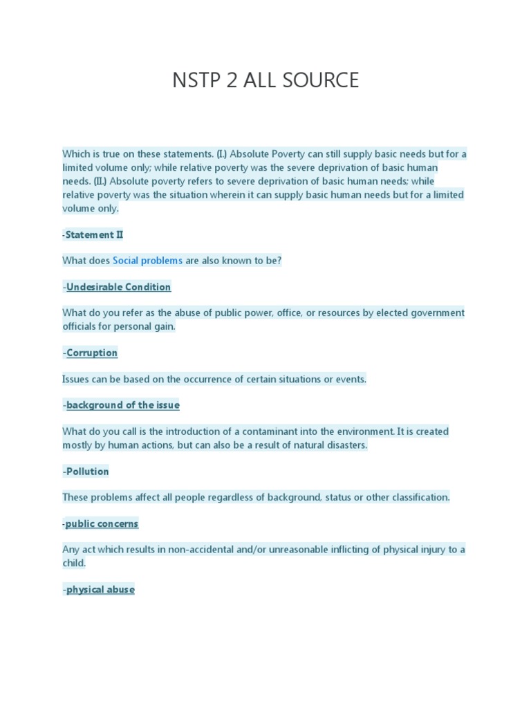 NSTP 2 All Sources | Download Free PDF | Poverty | Poverty & Homelessness