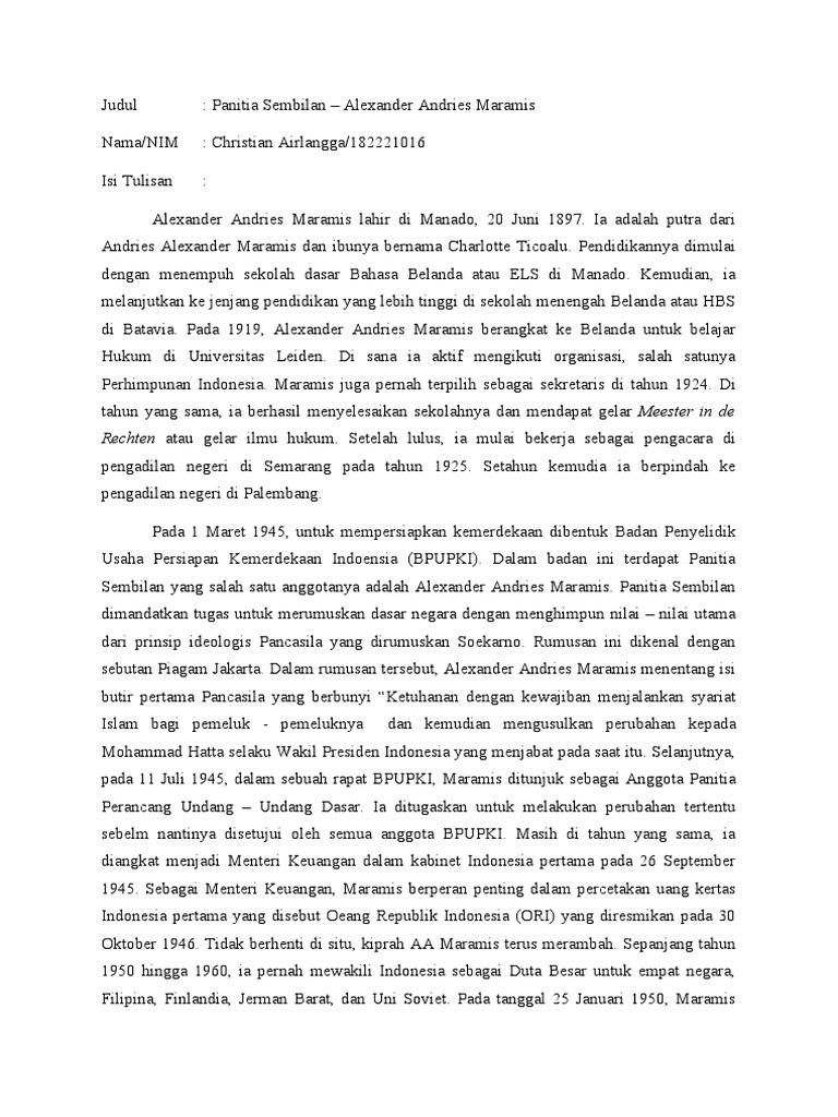 Christian A - Panitia 9 AA Maramis | PDF