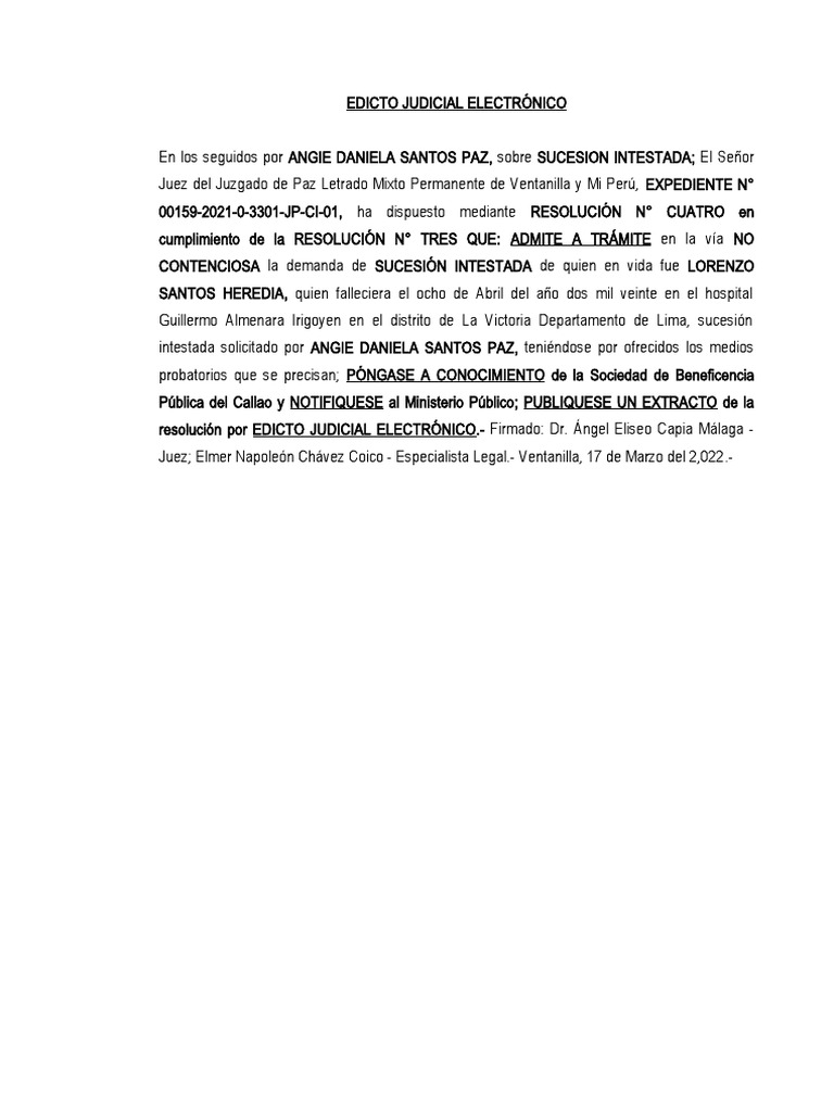 Edicto Judicial. | PDF