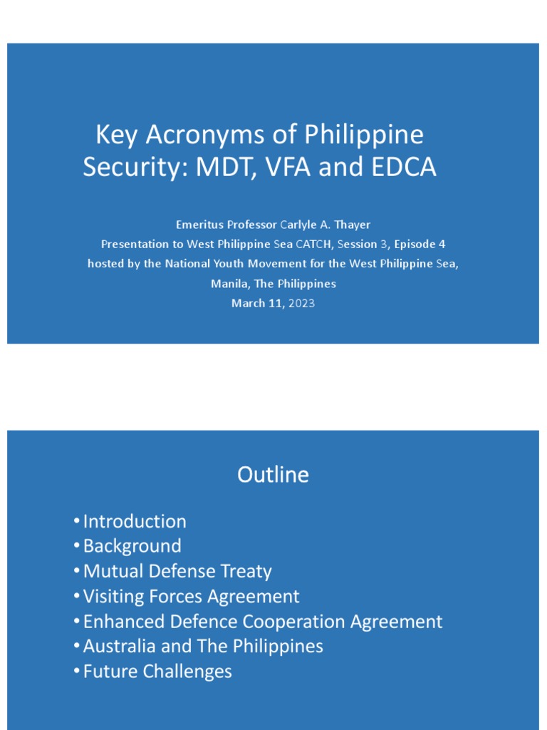 Philippine Security Acronyms: MDT, VFA, EDCA | PDF | National Security ...