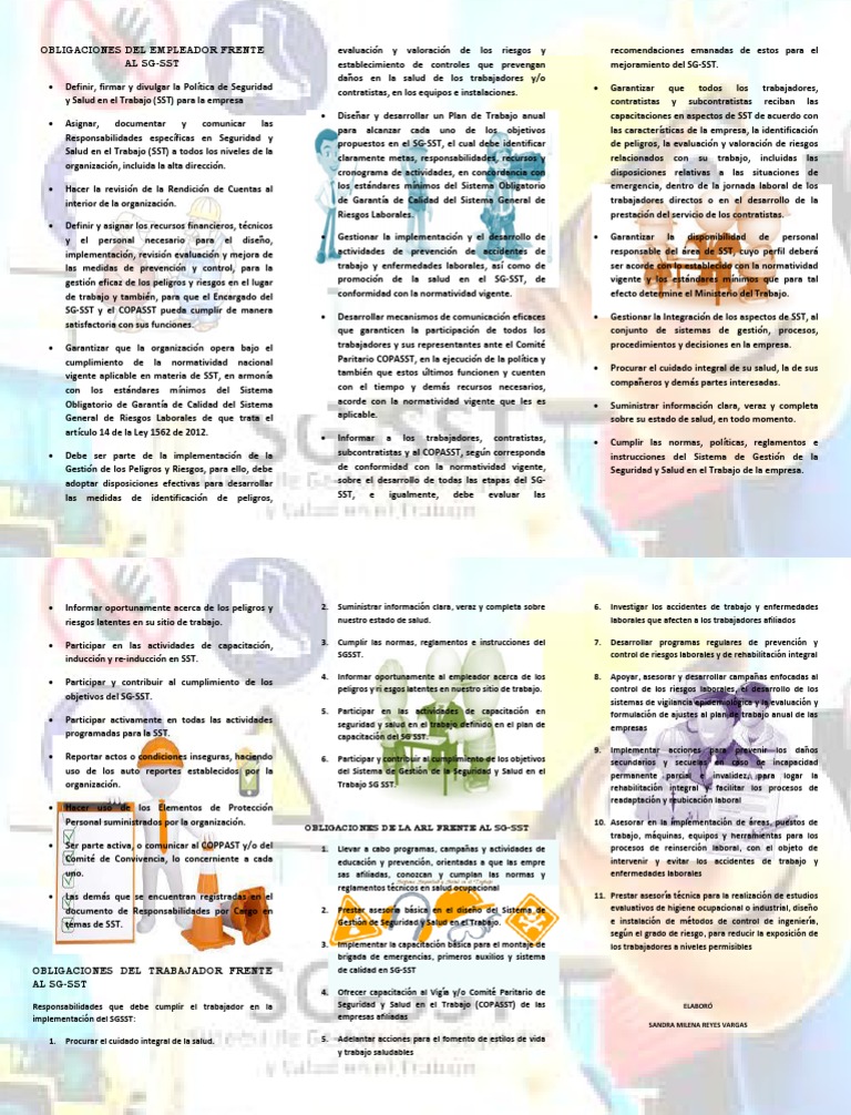 Folleto SG SST | PDF | Seguridad y salud ocupacional | Outsourcing