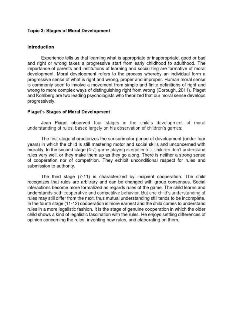 Stages of Moral Development Explained | PDF | Morality | Psychology