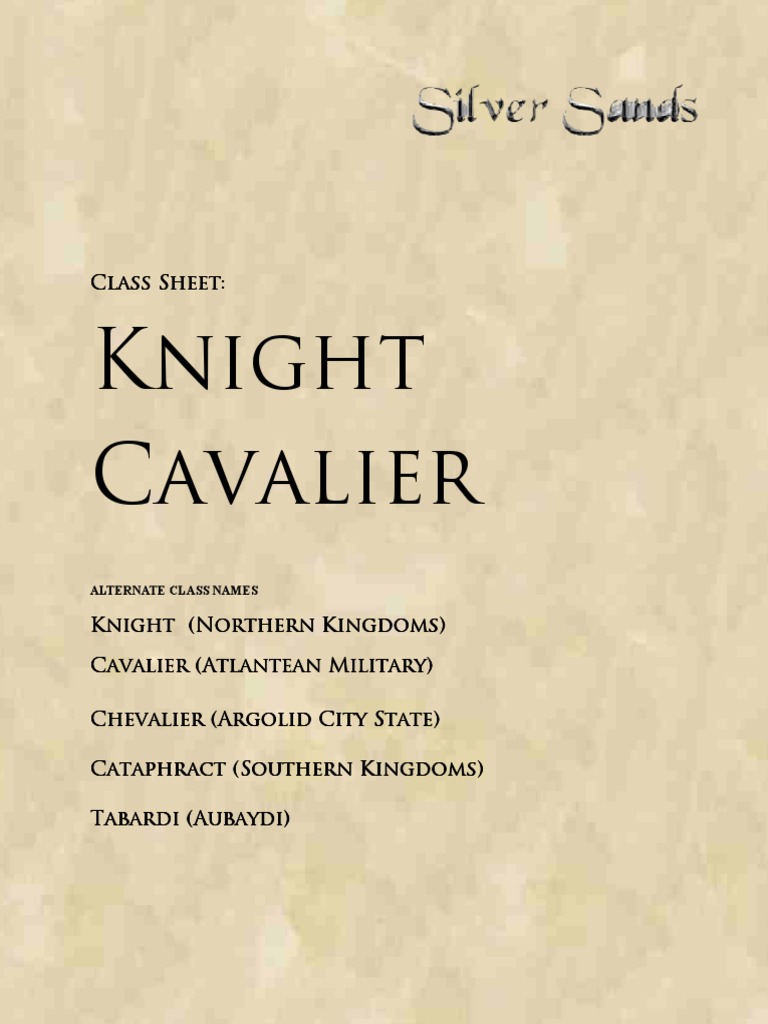 Class Sheet Knight | Download Free PDF | Knight | Armour