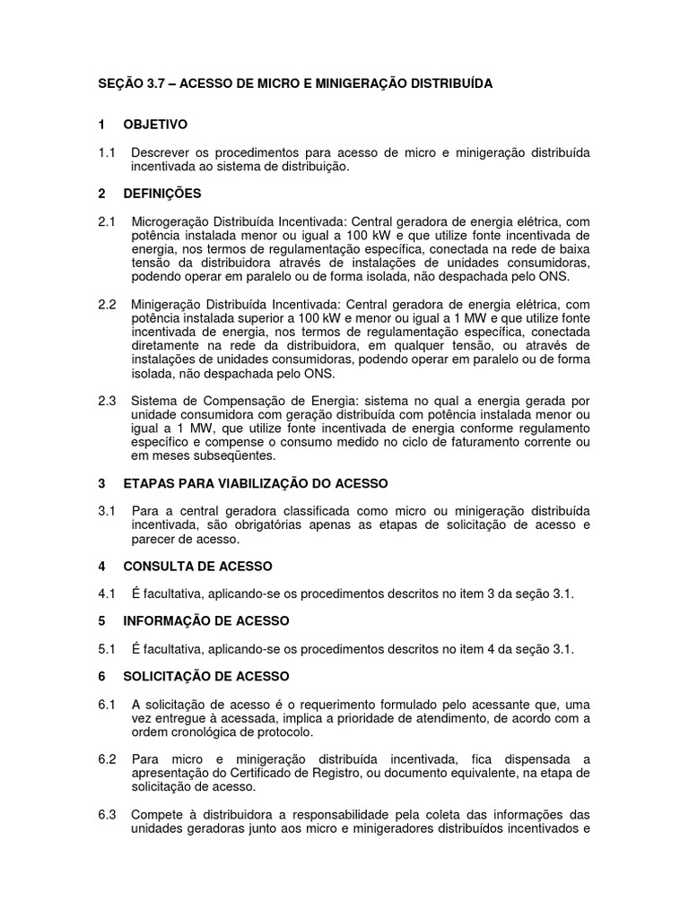 Minuta Secao 3.7 Modulo 3 Prodist | PDF | Potência (Física) | Transformador
